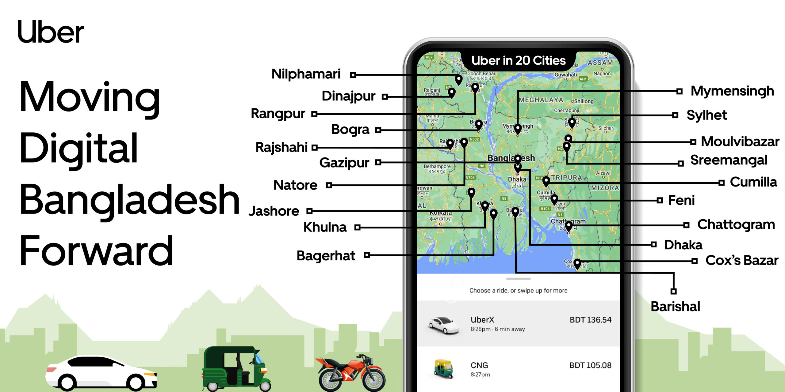 Uber expands services to 20 cities across all 8 Divisions in Bangladesh ...