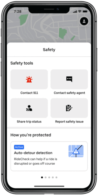 Uber’s new Safety Toolkit featuring Live Help from a safety agent ...